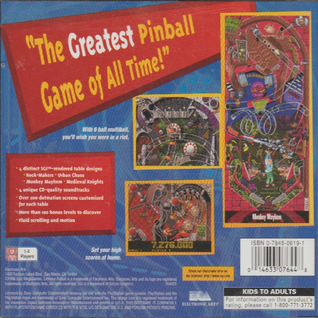 Extreme Pinball Used PS1 Games For Sale Retro Video Gameshop – Dial Up ...