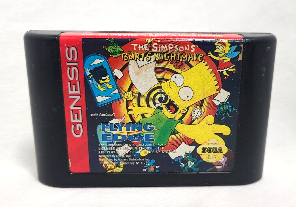 Simpsons, The: Bart's Nightmare Used Genesis Games For Sale – Dial Up Games