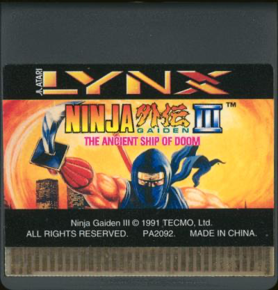 Ninja Gaiden III: Ancient Ship of Doom Retro Video Gameshop – Dial Up Games