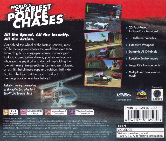 World's Scariest Police Chases Used PS1 Games For Sale – Dial Up Games