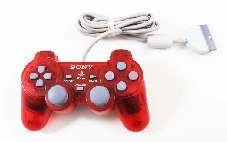 Official PSone DualShock Controller | Clear Red Used Retro – Dial Up Games